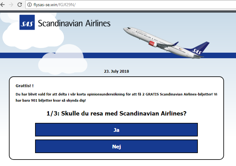 Fake Fly SAS gratis biljetter och ICA presentkort på Facebook ...
